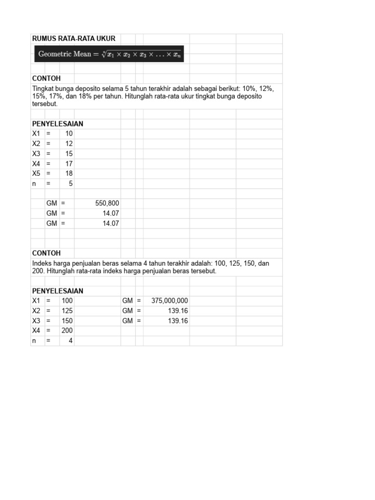 Materi Rata-Rata Ukur & Harmonis | PDF