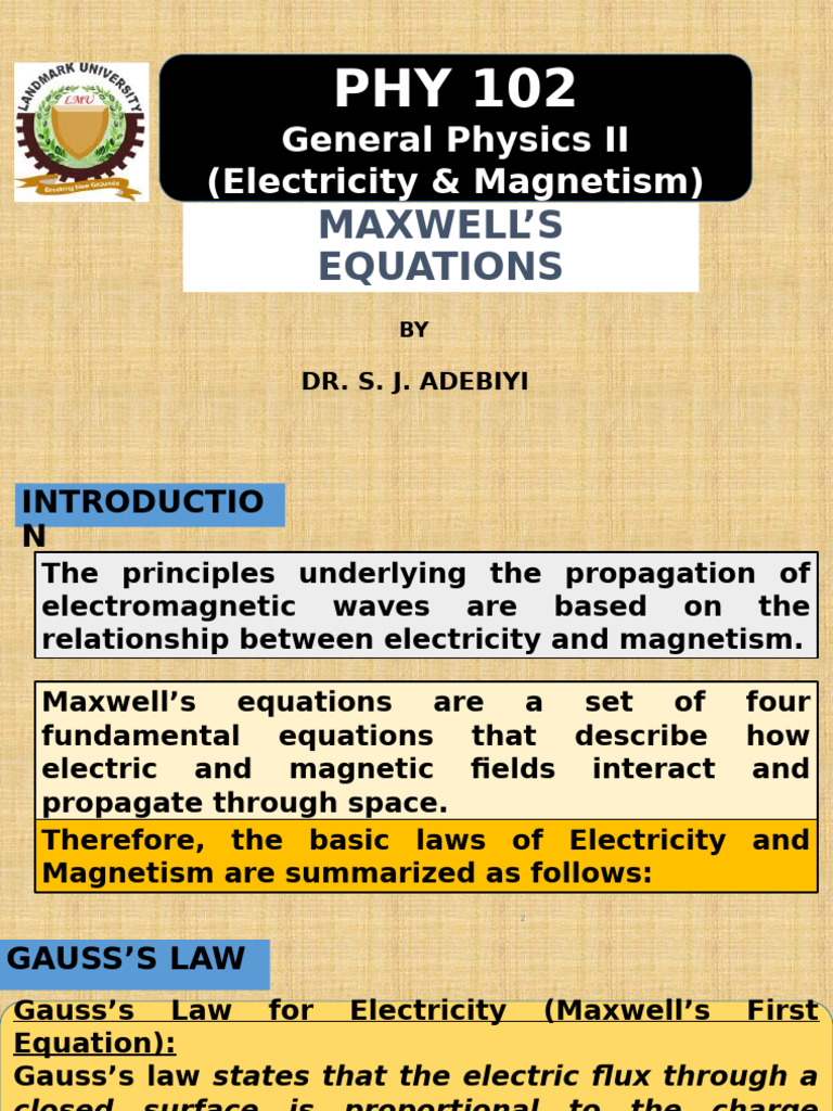 Maxwells Equations Pdf Magnetic Field Maxwells Equations