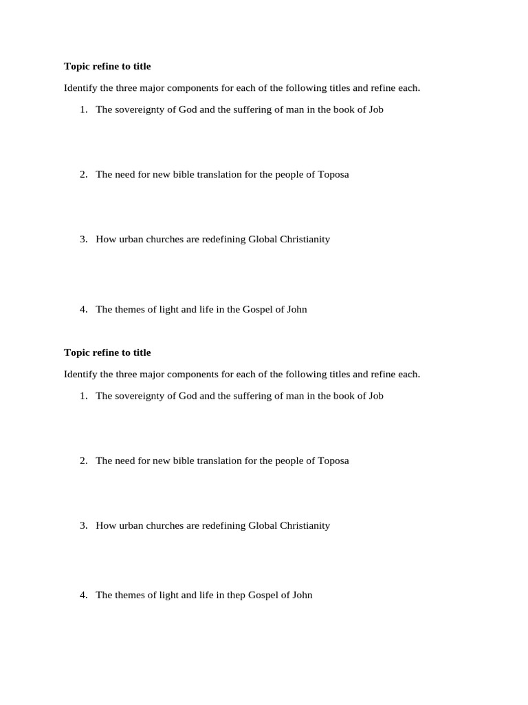 Topic Refine To Title | PDF | History