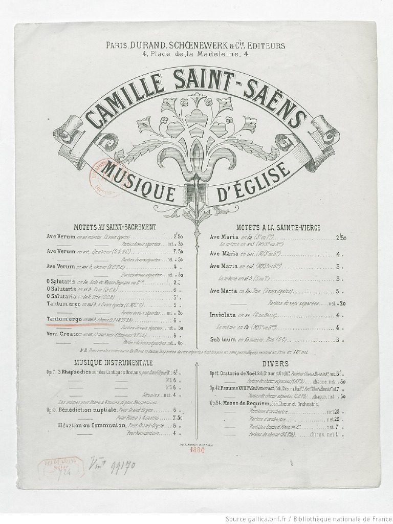 SAINT-SAENS - Tantum Ergo Op. 5 | PDF