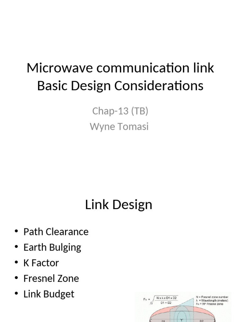Microwave Communication Link Basic Design Considerations | PDF ...