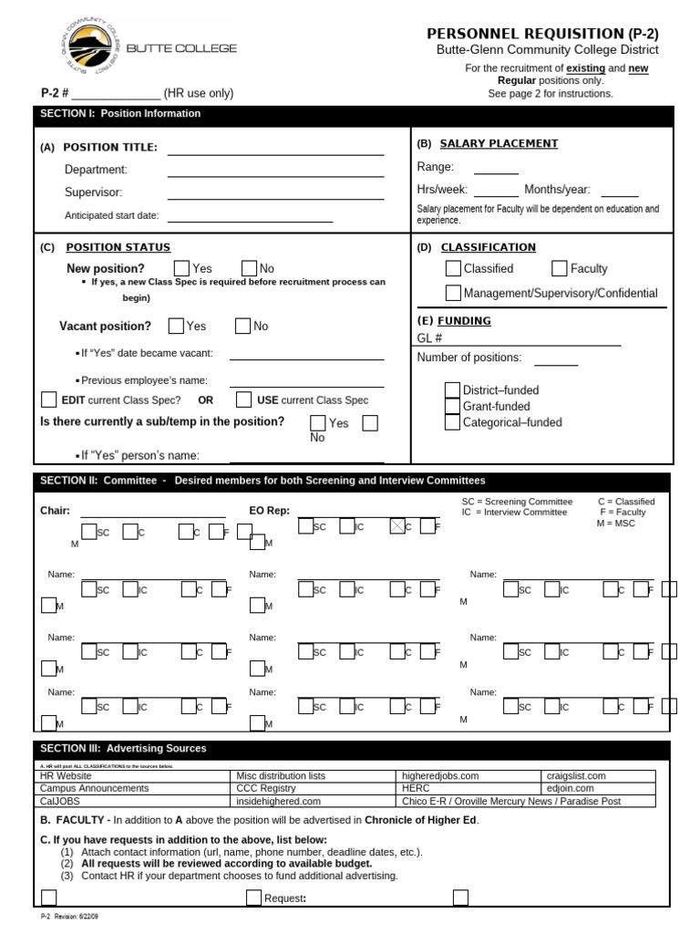 Hr Personnel Requisition Form | PDF | Recruitment | Business