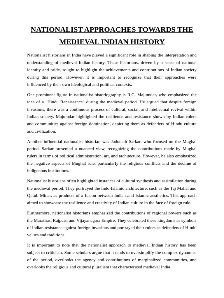 Nationalist Historiography of Medieval India | PDF | Nationalism ...