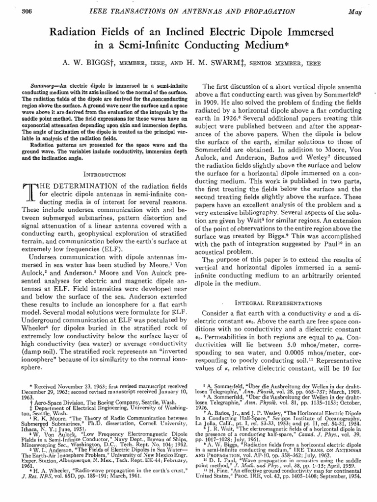Biggs Radiation Fields of An Inclined Electric Dipole Immersed in A ...