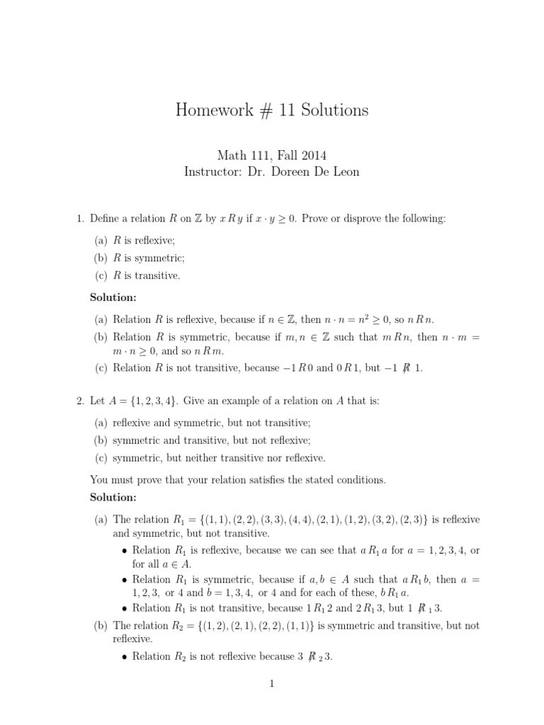 hw11 | PDF | Mathematical Proof | Mathematical Relations
