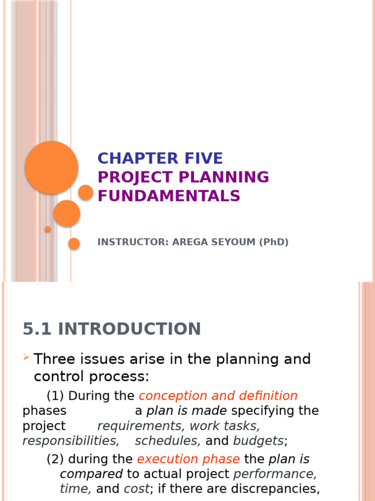 Chapter 4 Project Planning | PDF | Business