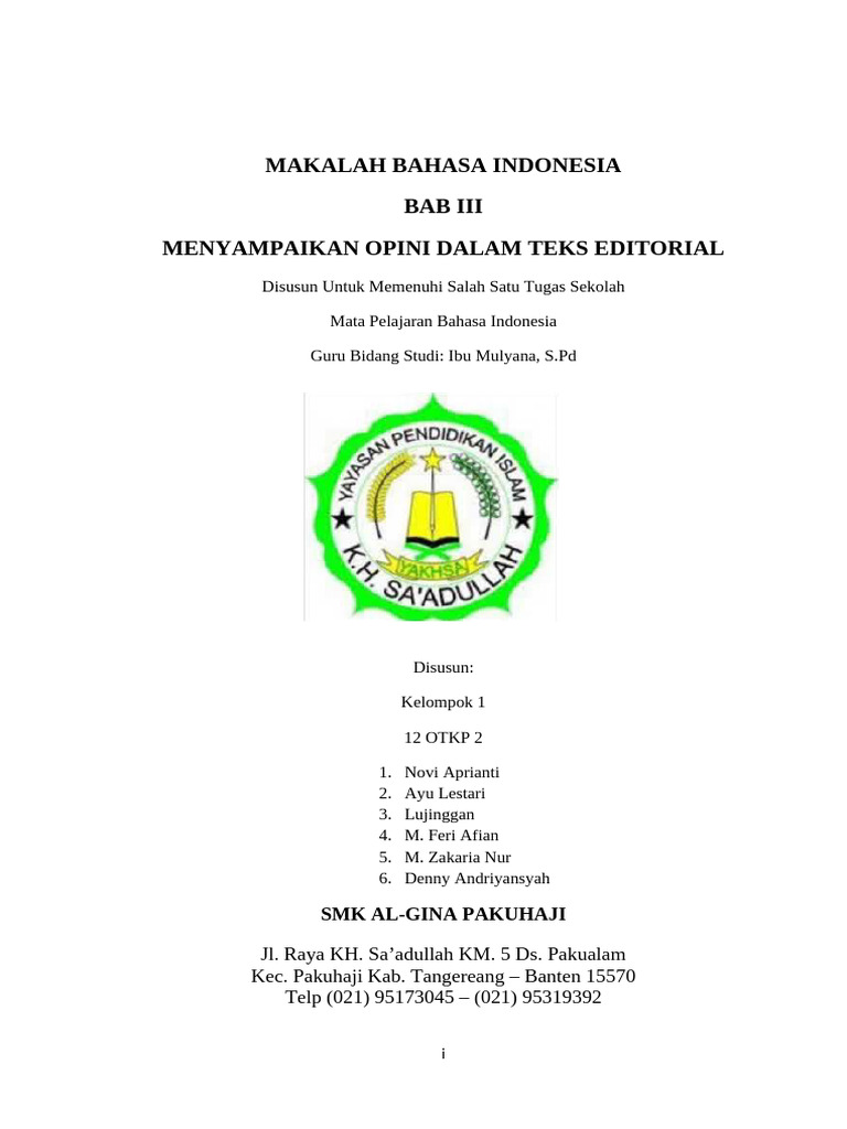 Makalah Teks Editorial | PDF