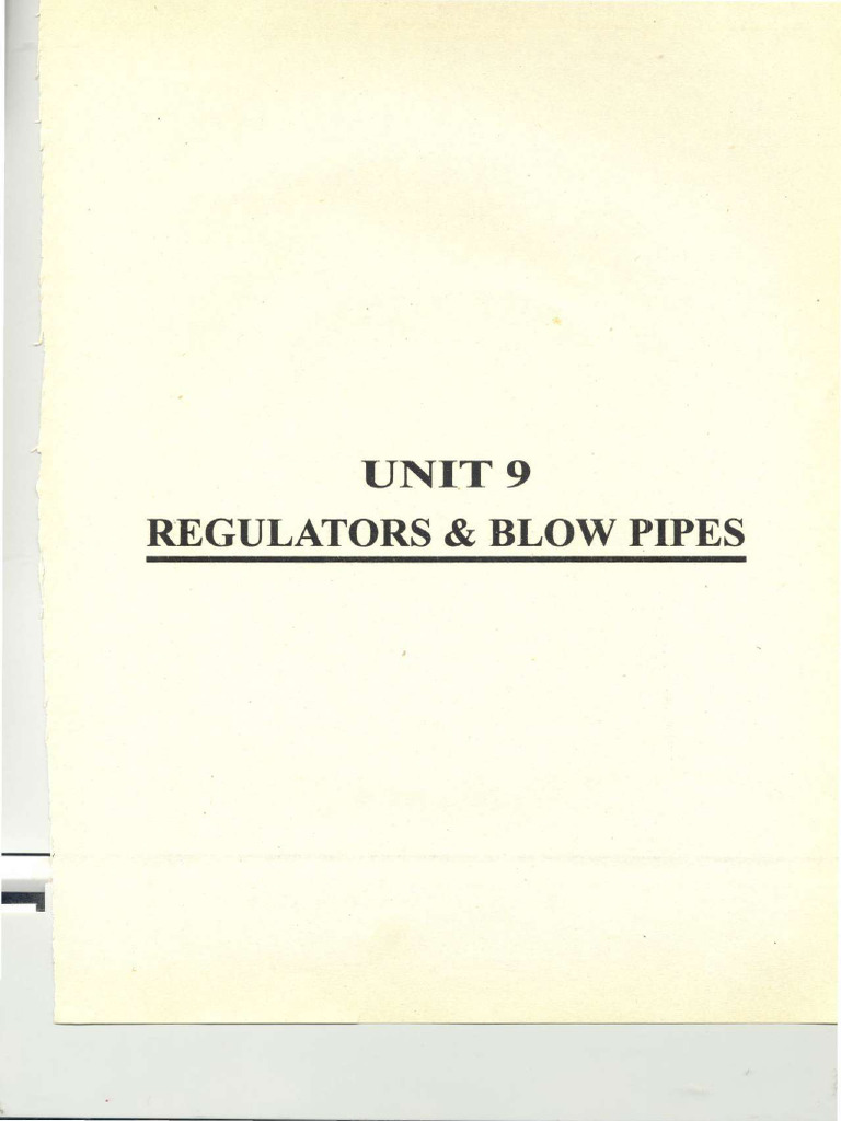 Regulator and Blow Pipes | PDF | Valve | Pipe (Fluid Conveyance)