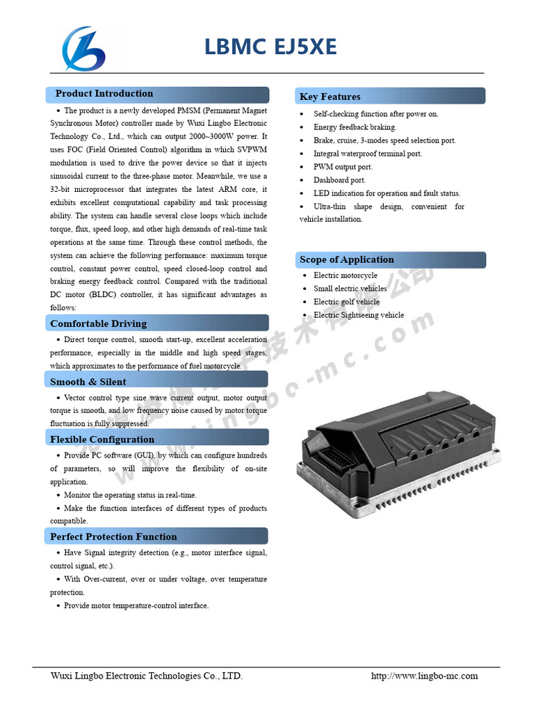 PMSM Motor Controller by Wuxi Lingbo | PDF | Electric Motor ...