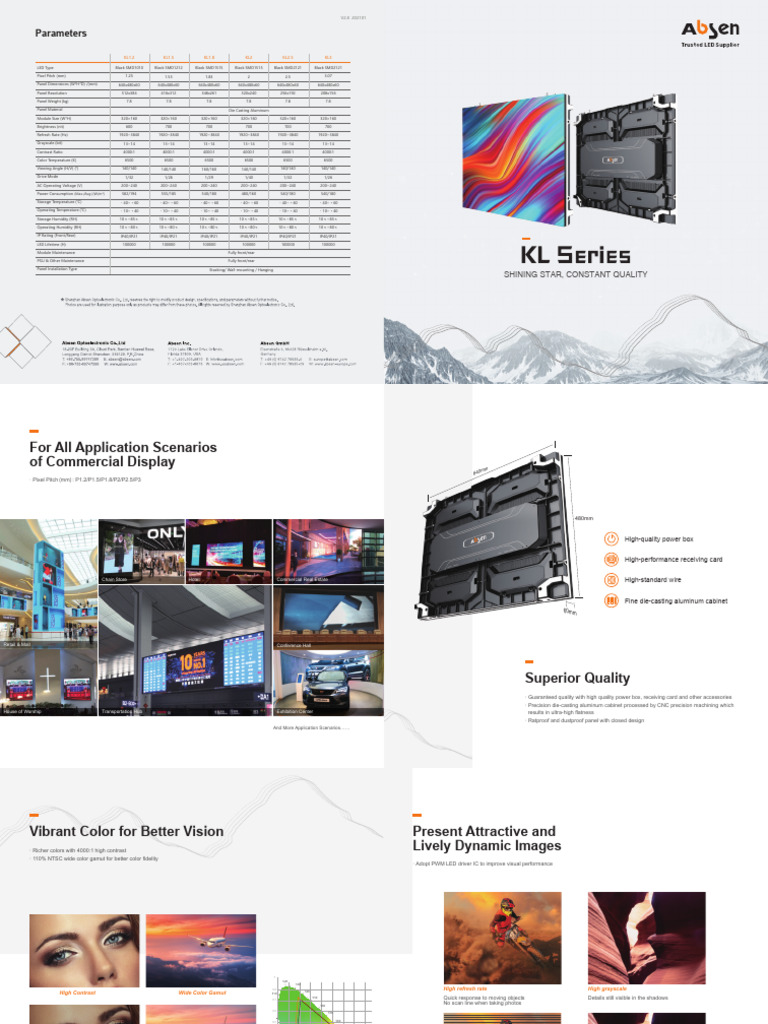 KL Series Product Brochure V2.8-En | PDF | Film And Video Technology | Electronics