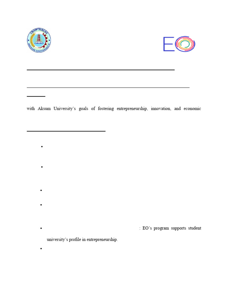 Aksum University EO Membership | PDF | Entrepreneurship | Startup Company