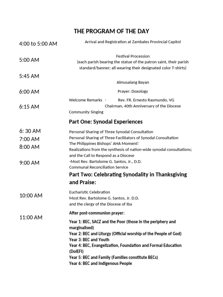 The Program of The Day | PDF