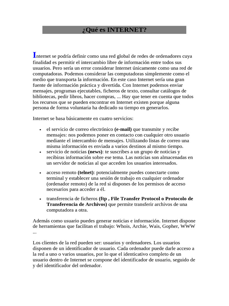 Qué Es Internet | PDF | Red mundial | Internet y web