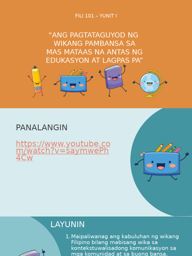 Fili 101 Yunit I | PDF