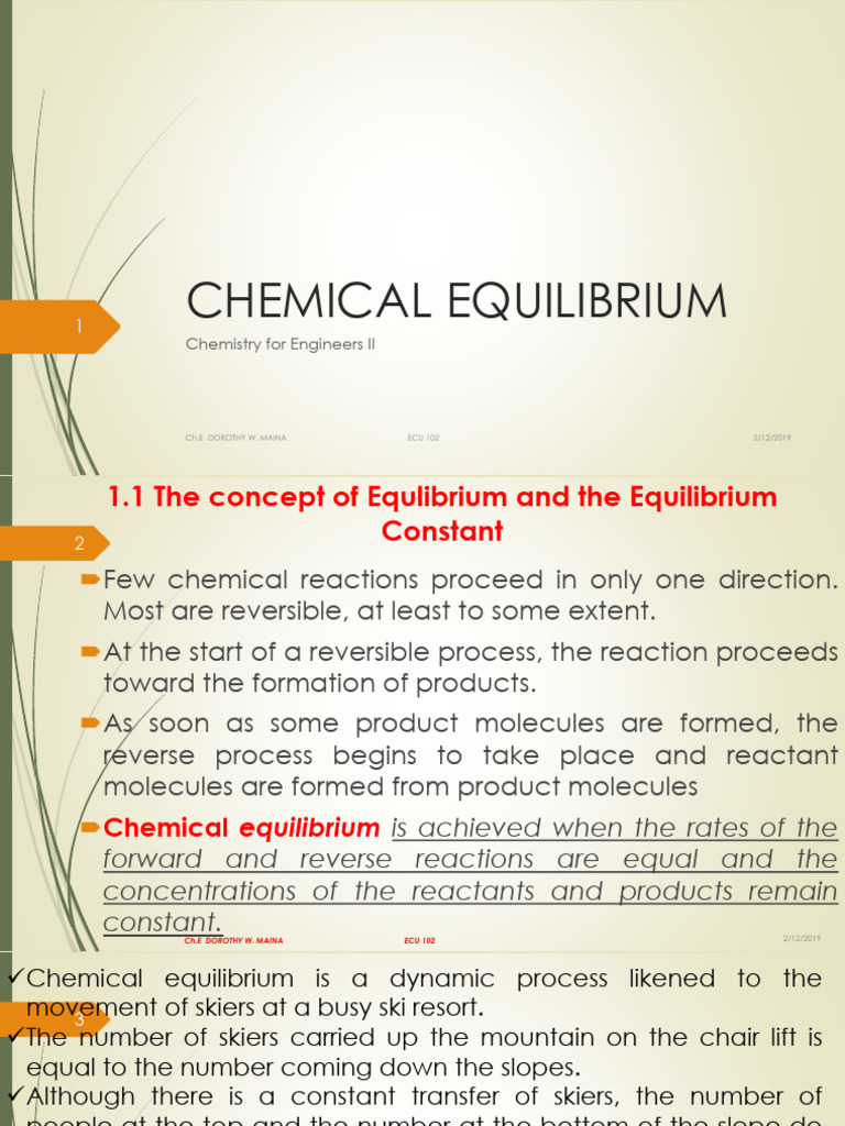 Chemical Equilibrium Original | PDF | Chemical Equilibrium | Reaction Rate