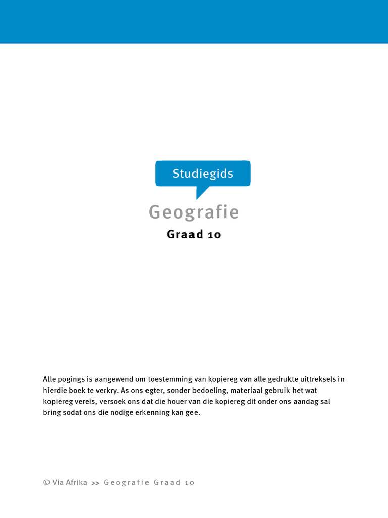 Geografie G10 Studyguide | PDF