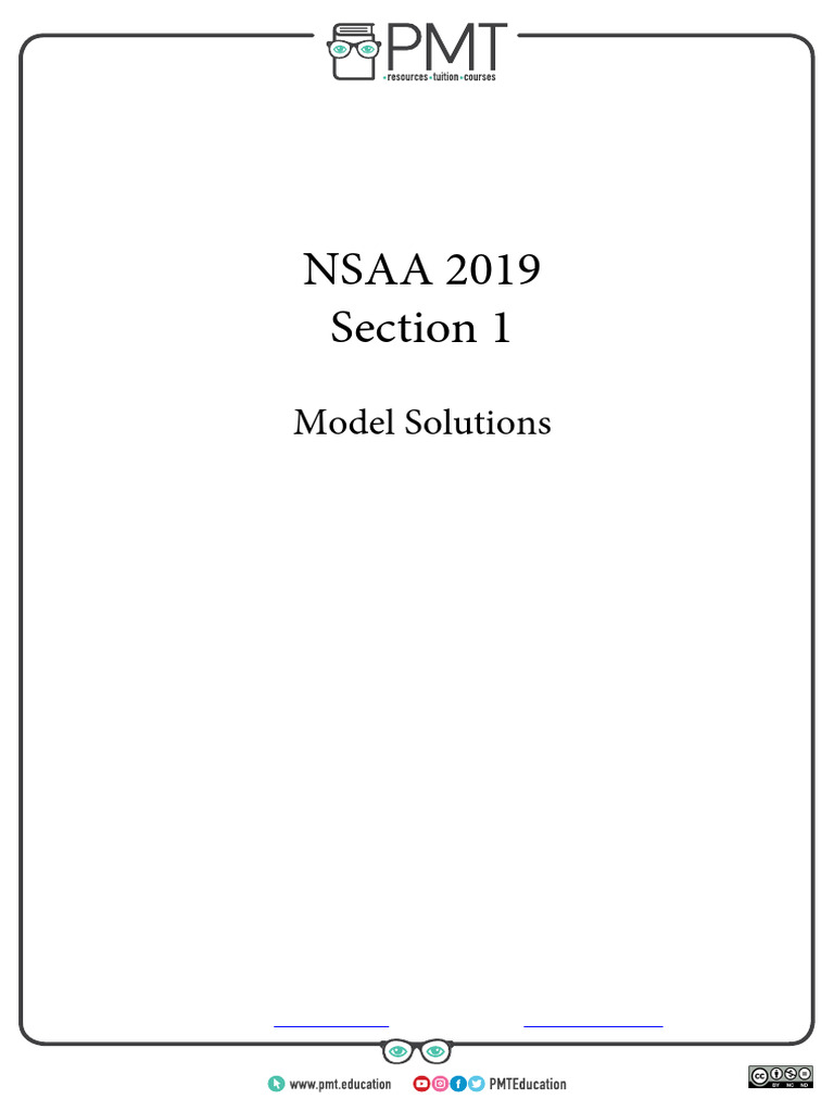 NSAA 2019 Model Solutions | PDF | Precipitation (Chemistry) | Chlorine