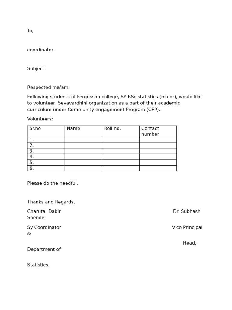 CEP Letter Draft | PDF