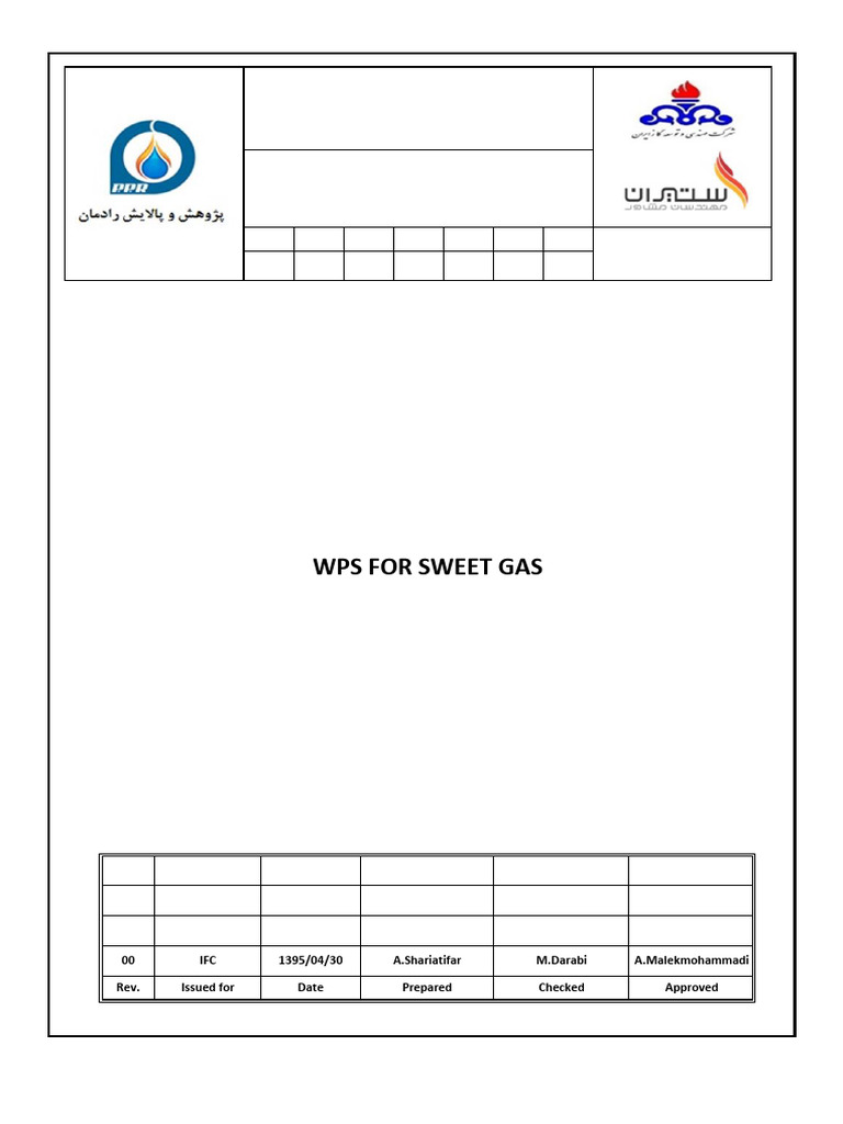 WPS for Sweet Gas IGAT-6 Project | PDF | Welding | Construction