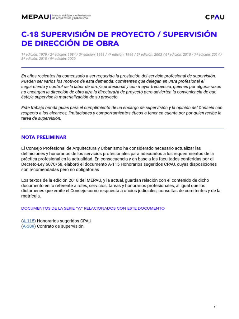 SUPERVISION DE PROYECTO-SUPERVISION DE DIRECCION DE OBRA | PDF | Arquitecto