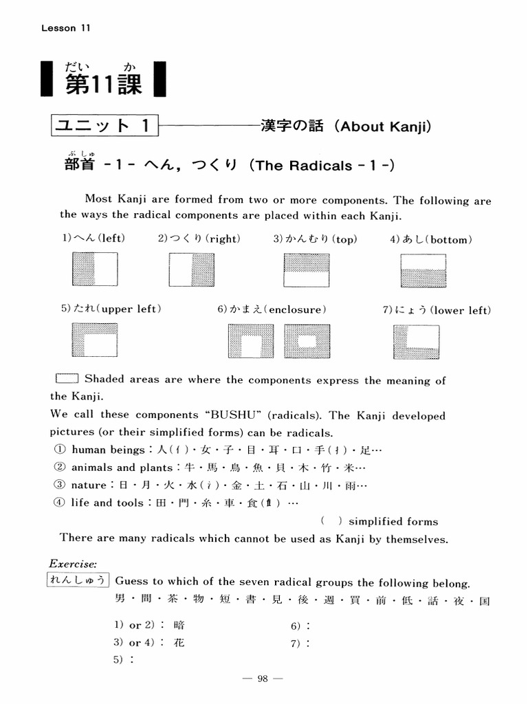 Lección 11 - Lista de Kanji | PDF