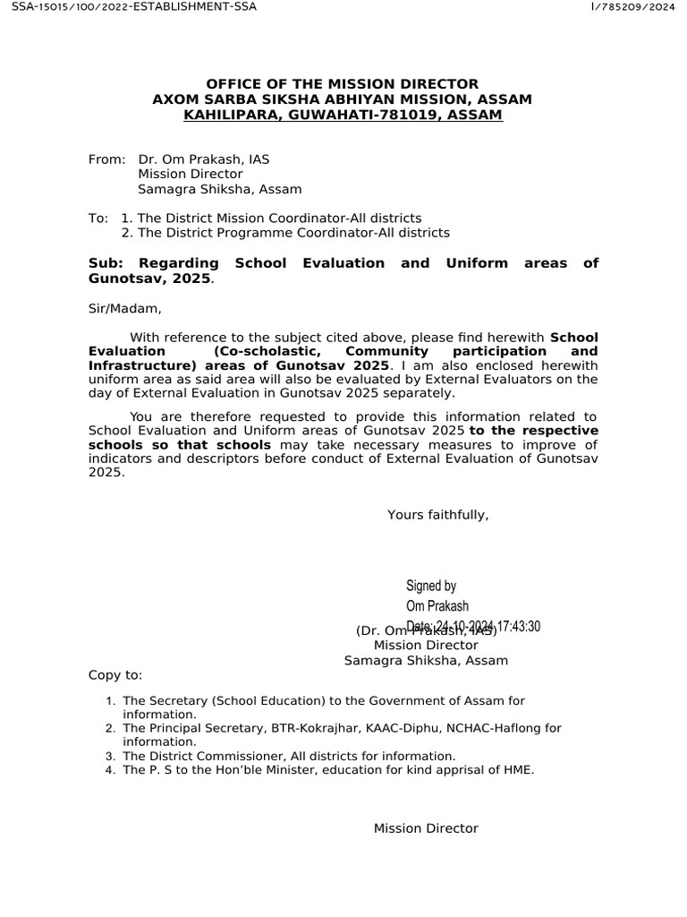 Gunotsav 2025 School Evaluation Guidelines | PDF | Science & Mathematics