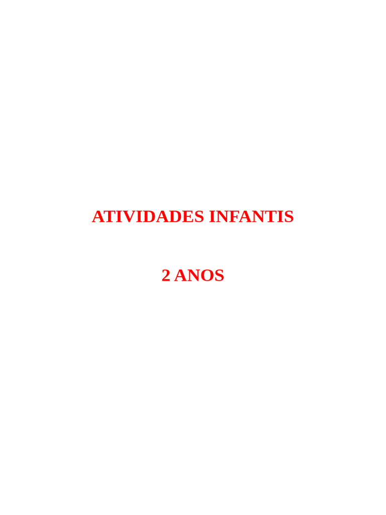 Atividades Infantis 2 ANOS | PDF