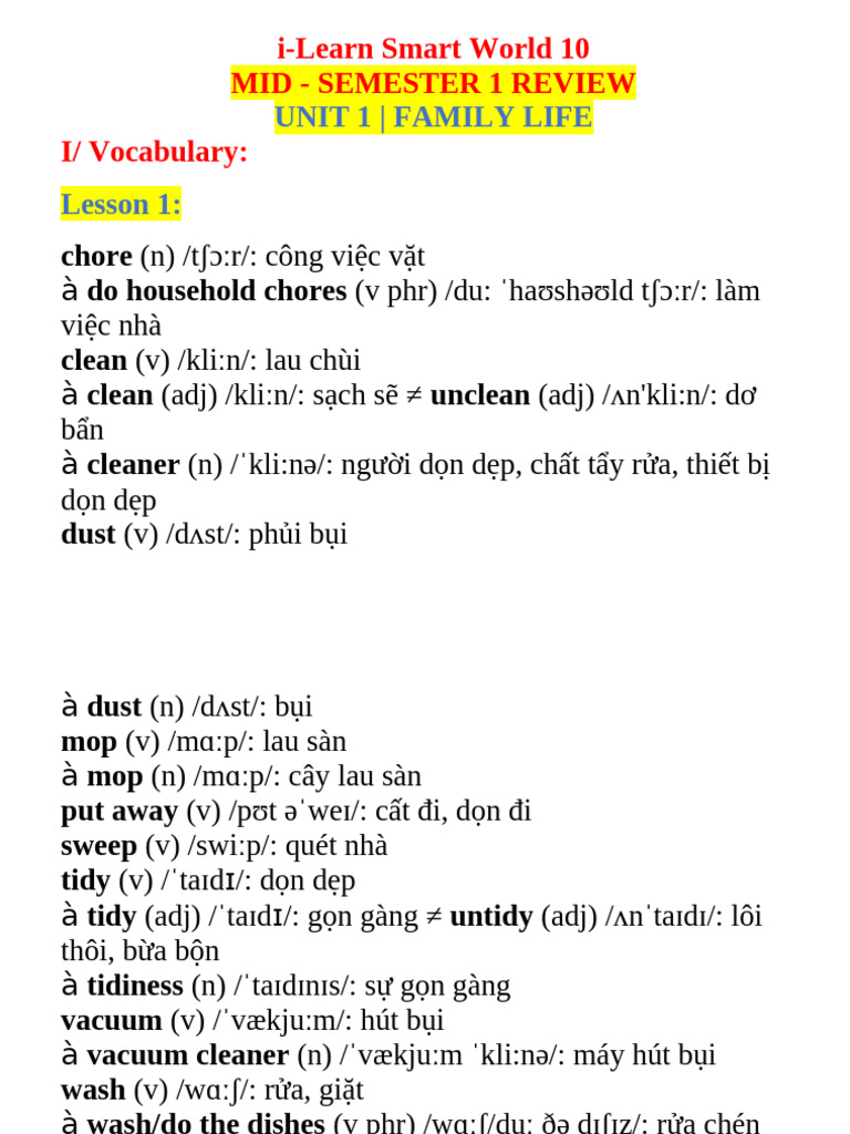 Mid Term Test Review | PDF