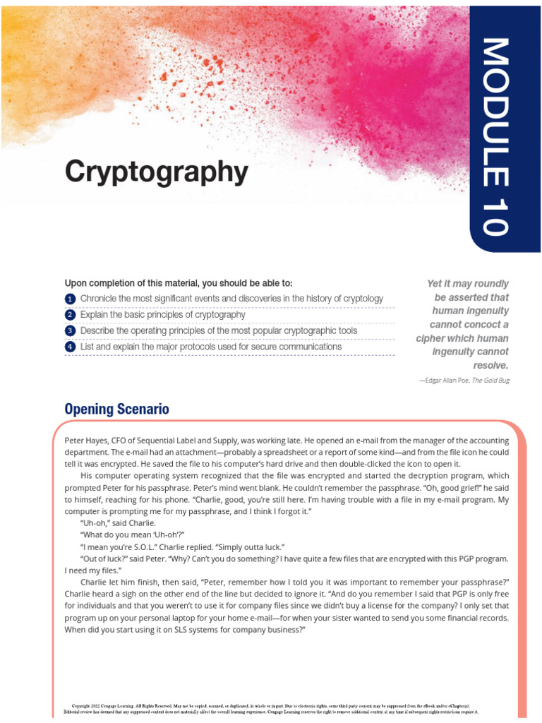 Principles of Information Security 7E_Module 10 | PDF | Cryptography ...