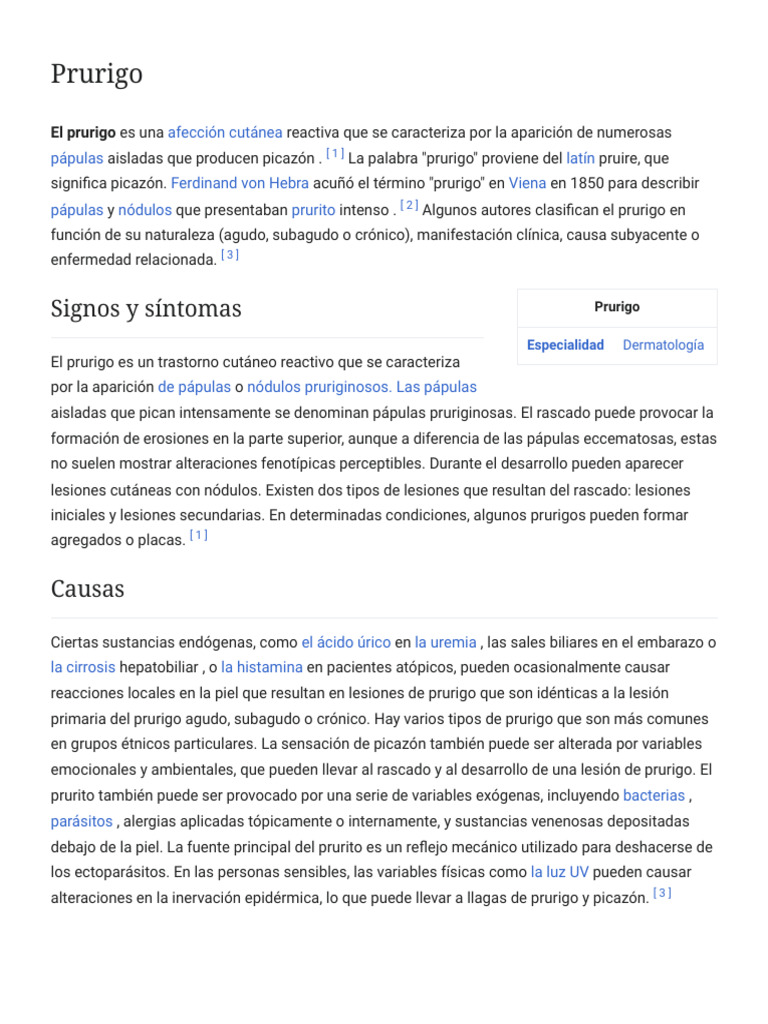 Prurigo - Wikipedia | PDF | Alergia | Dermatología