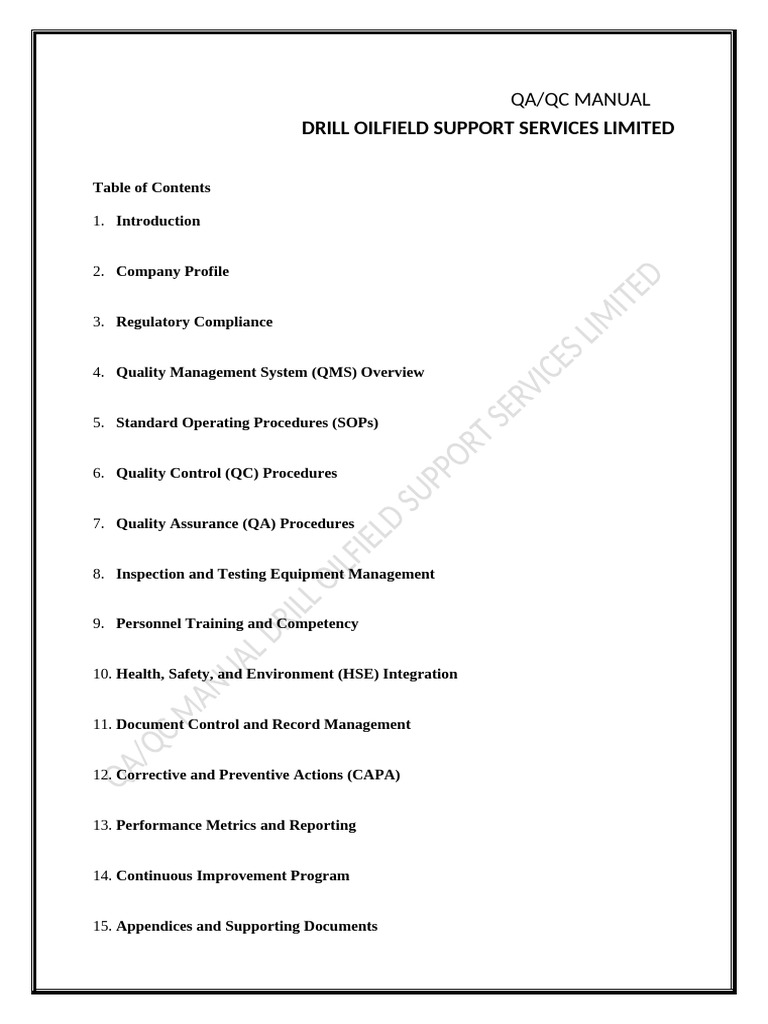 QAQC MANUAL For Drill Support | PDF | Quality Assurance | Regulatory ...
