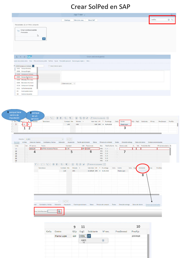 Crear SolPed en SAP (1) | PDF