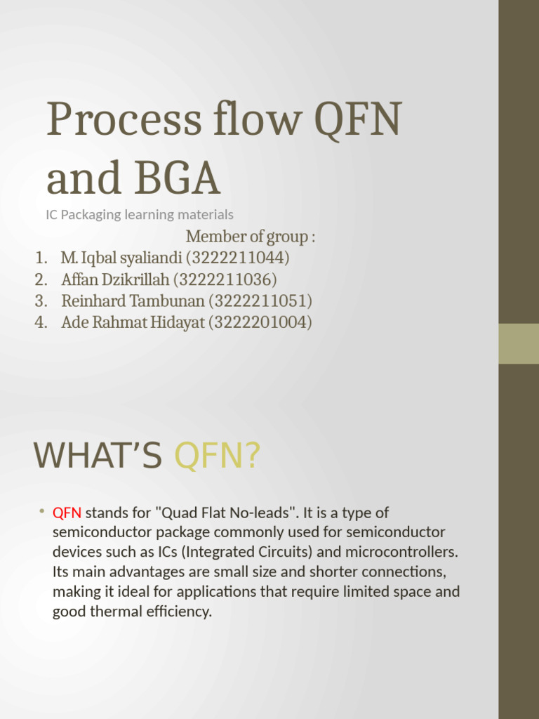 Process Flow QFN and BGA | PDF