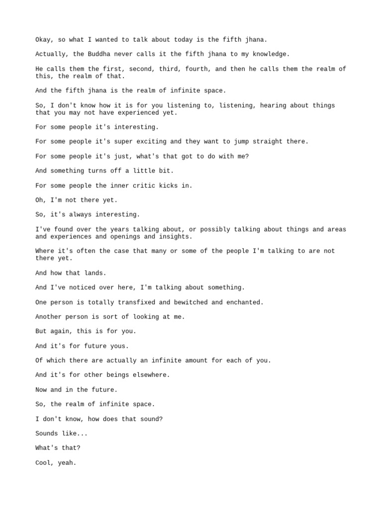 18 The Fifth Jhana (The Realm of Infinite Space) - (Practising The ...