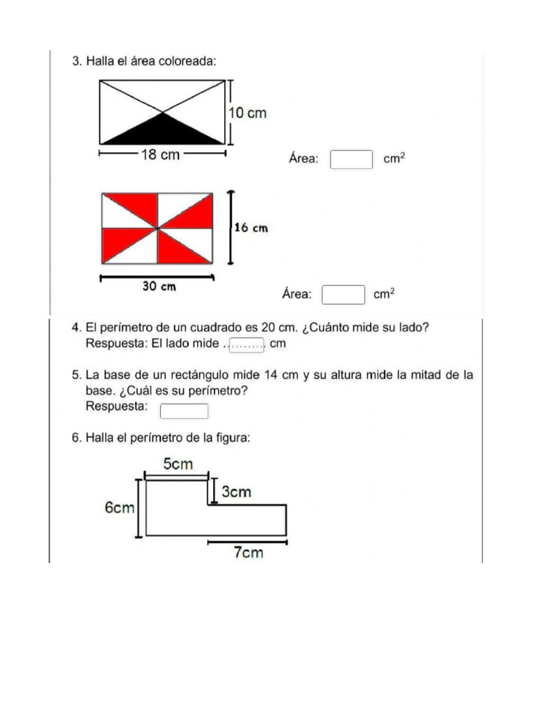 Problemas de Area y Perimetros | PDF