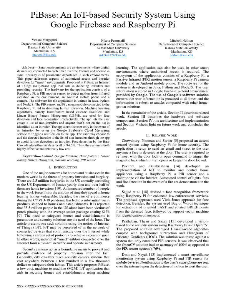 IoT Security System with Raspberry Pi | PDF | Android (Operating System ...