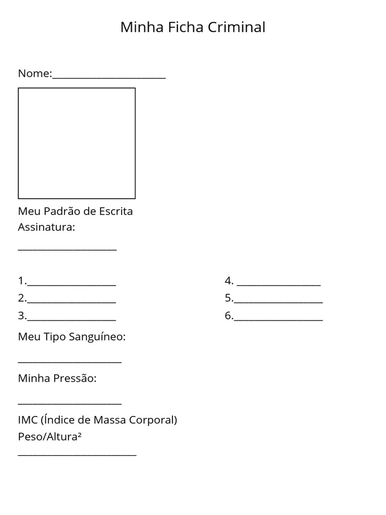 Ficha Criminal | PDF