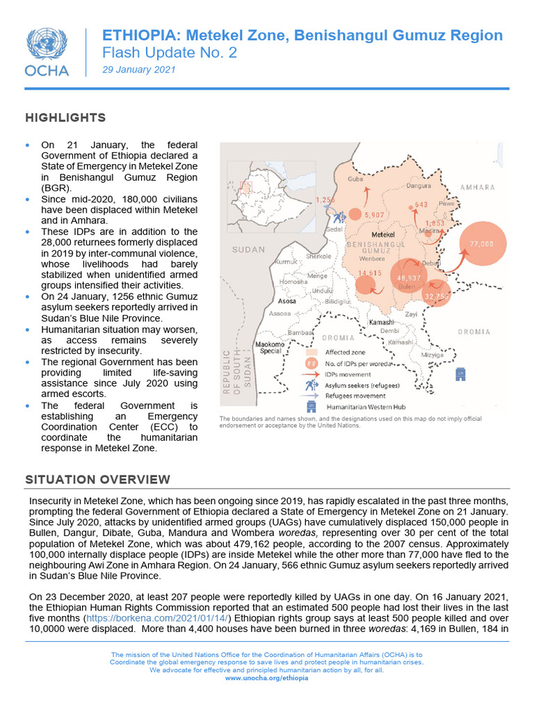 Ethiopia Metekel Zone Crisis Update | PDF | Internally Displaced Person ...