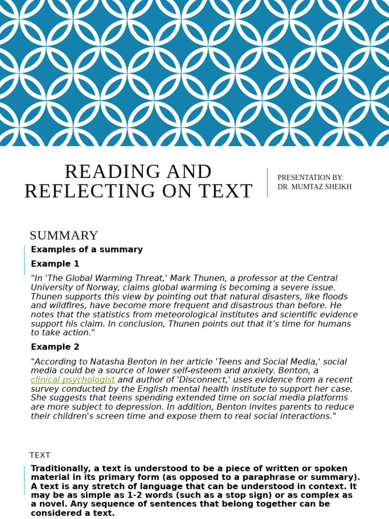 Understanding Texts and Empirical Evidence | PDF | Narrative ...