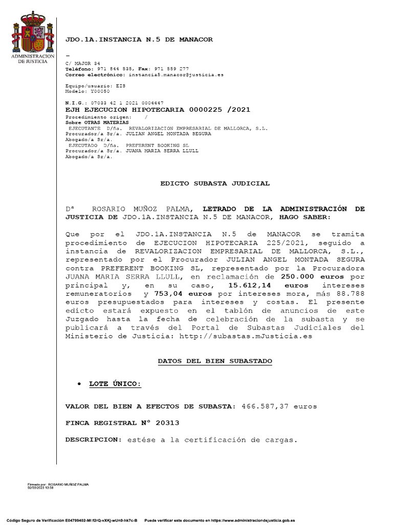 Documento 1 | PDF | Subasta | Pagos