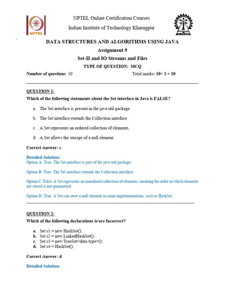 Week 09 Assignment Solution Pdf Computer Programming Computing