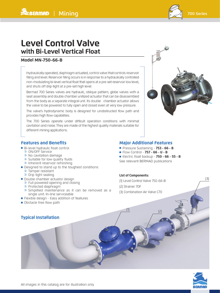 Bermad 700 Series Mining Valves | PDF | Valve | Actuator