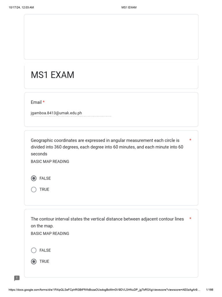 Gamboa Ms1-Exam | PDF | Map | Contour Line