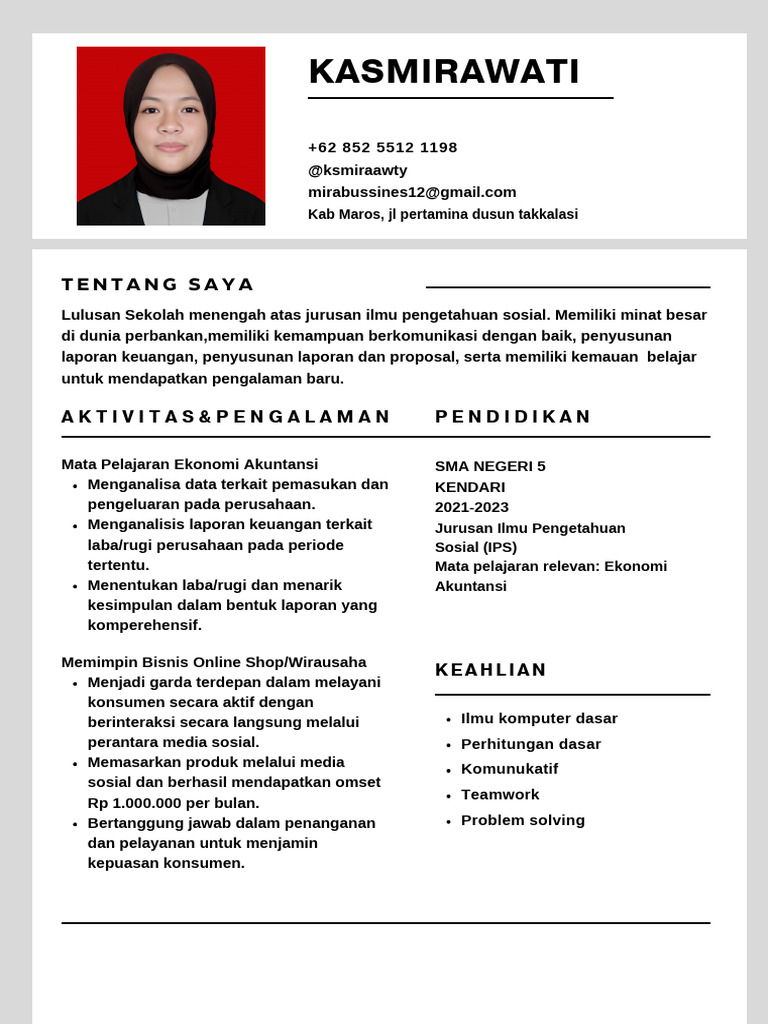 CV Ats | PDF | Pengelolaan Keuangan & Uang