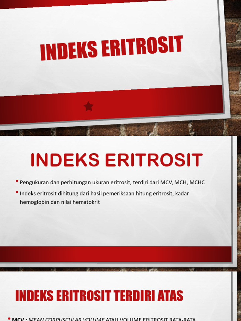 Indeks Eritrosit: MCV, MCH, MCHC | PDF