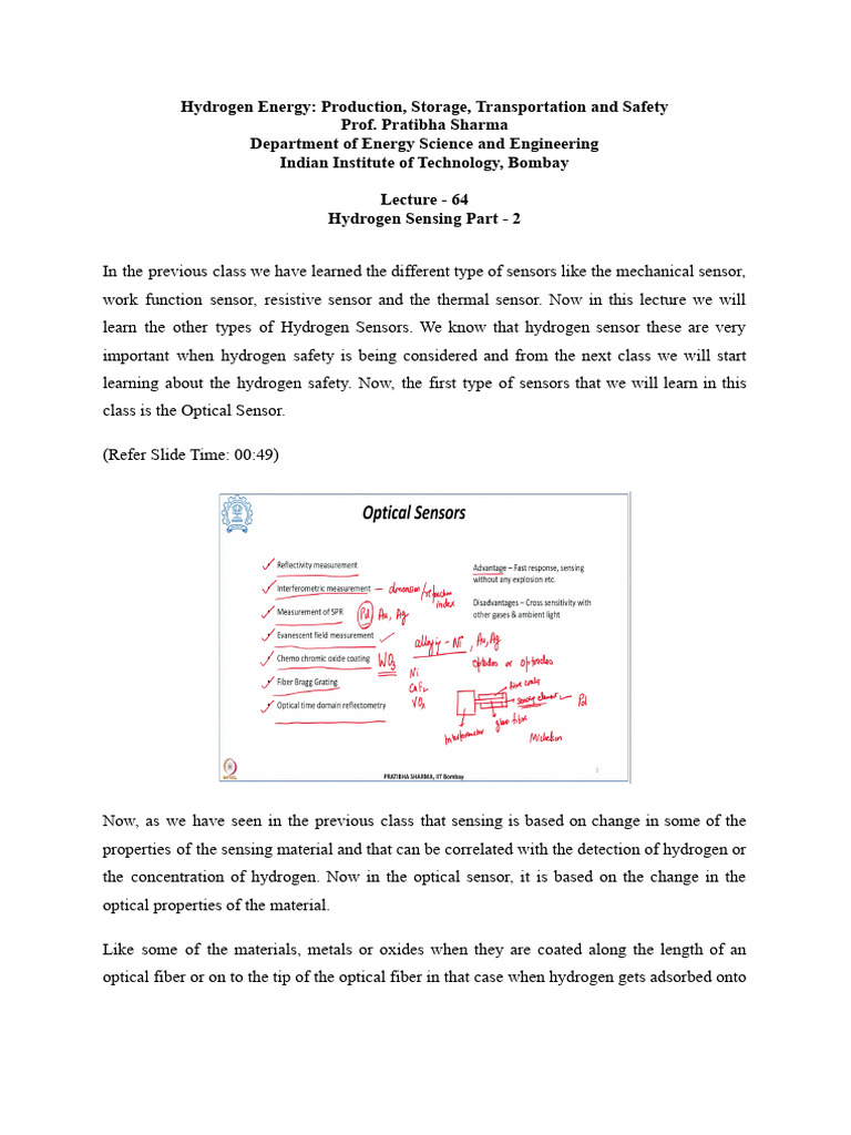 lec64 - Hydrogen Sensing Part -2 | PDF | Interferometry | Optical Fiber