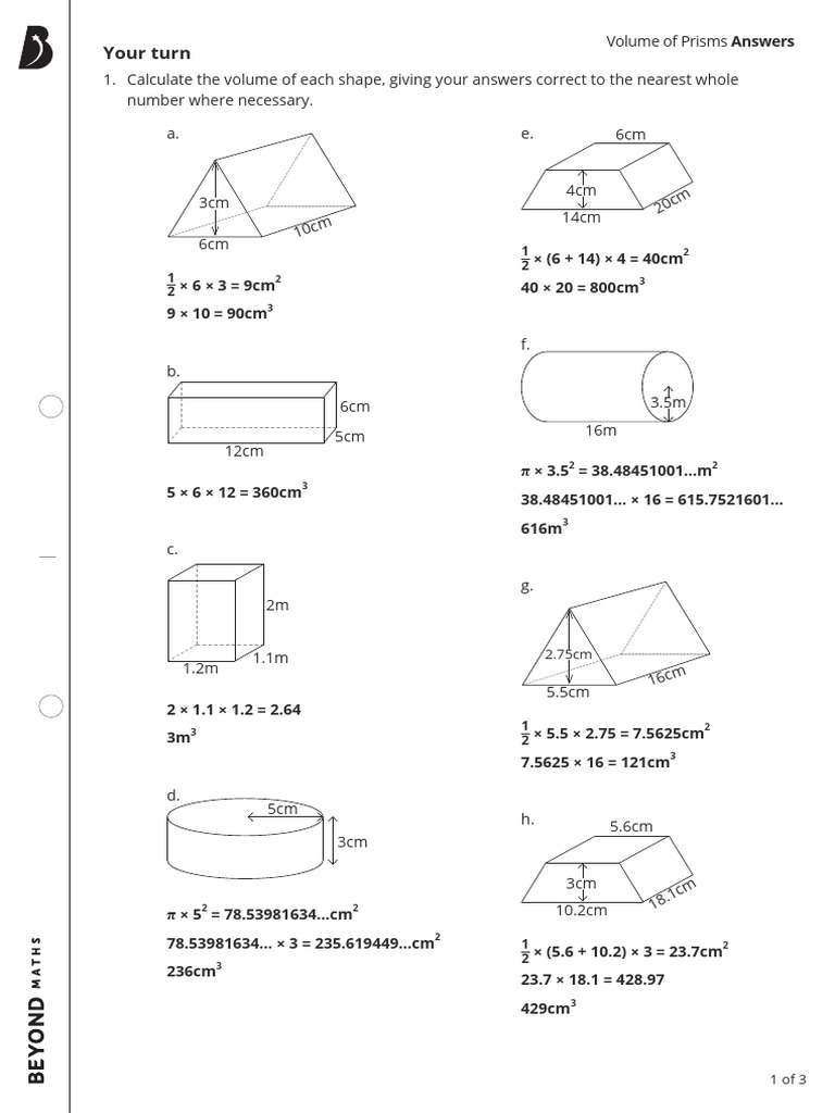KS3 Maths: Volume of Prisms | PDF | Geometric Shapes | Geometric ...