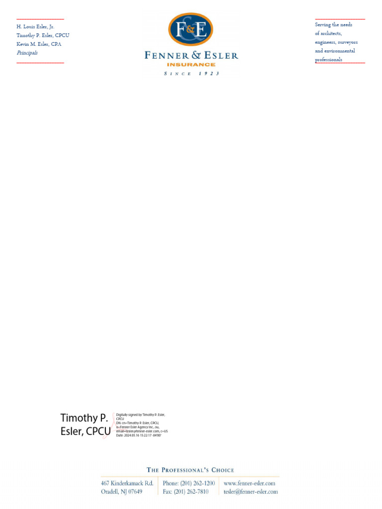 E Greenwich (Town Of) COI Letter - 5-19-24 Signed | PDF | Financial ...