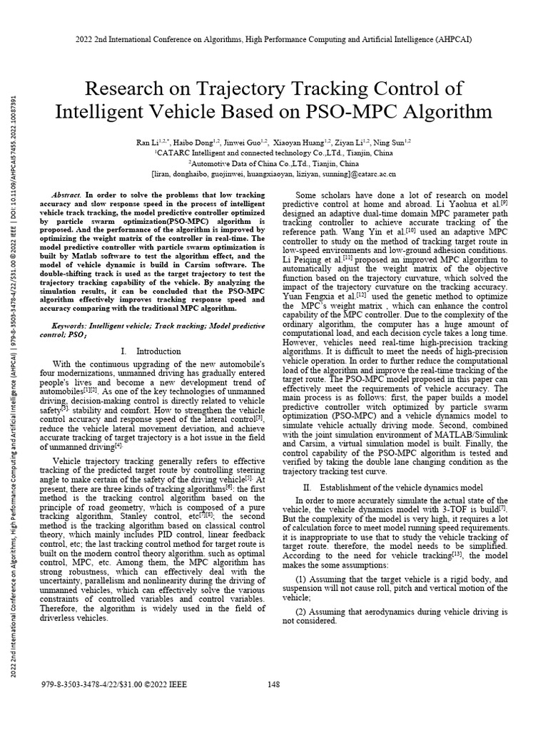 Research - On - Trajectory - Tracking - Control - of - Intelligent - Vehicle - Based - On - PSO ...