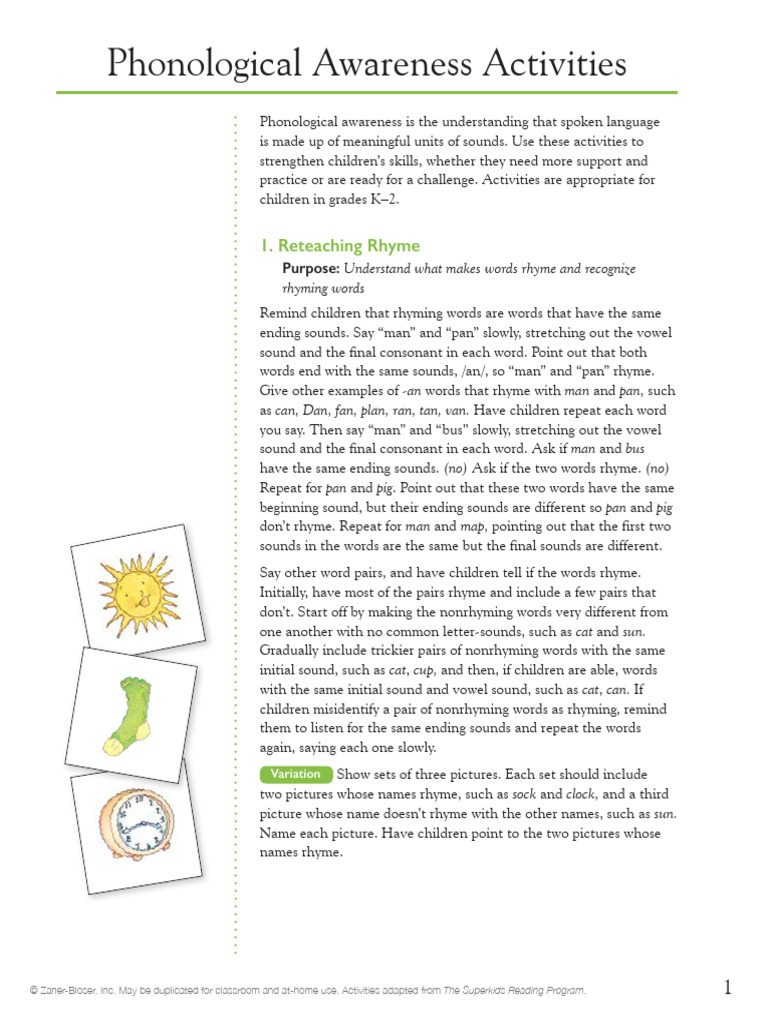 R1689C LanguageSkillsActivities PhonologicalAwareness | PDF | Rhyme | Word